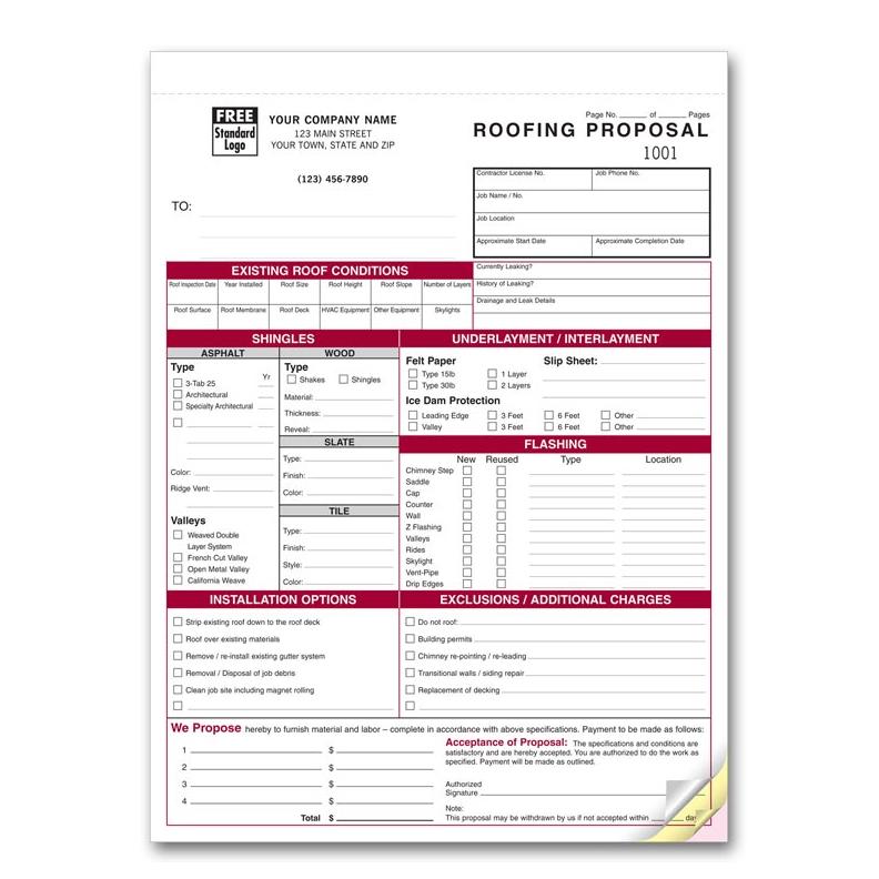 Roof Replacement Invoice Form For Roofers Roofing Contractors