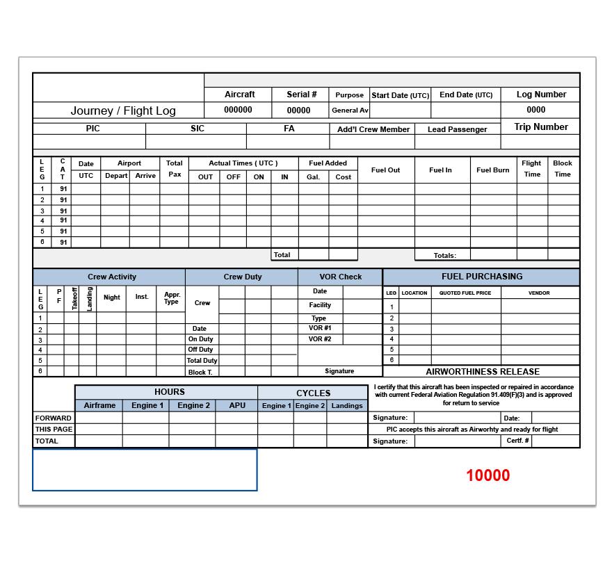 Custom Printed Aircraft Logbook Custom Carbonless Forms DesignsnPrint
