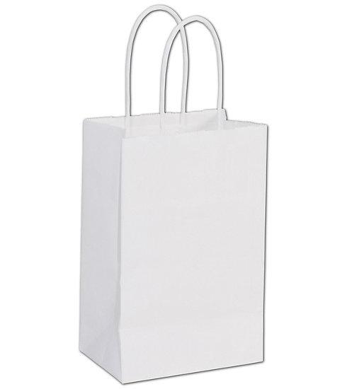 White Paper Shoppers Mini Cub Bags - Retail Packaging | DesignsnPrint