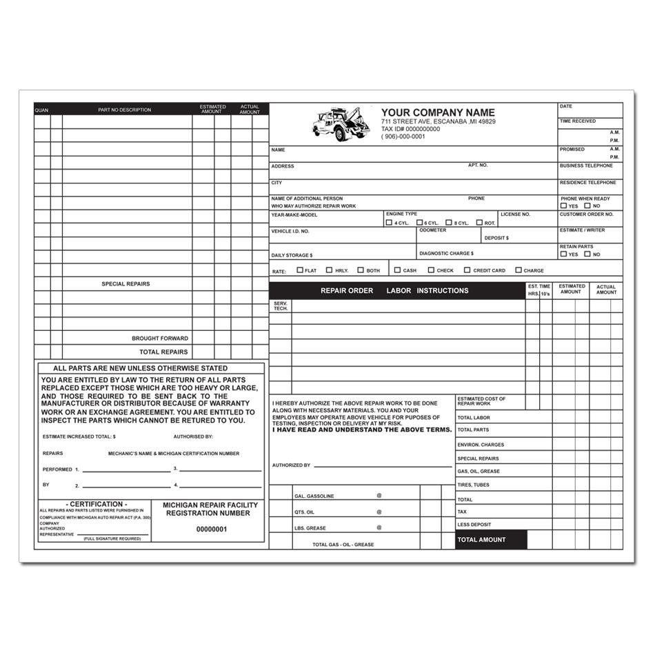 Free Auto Repair Invoice Template Excel