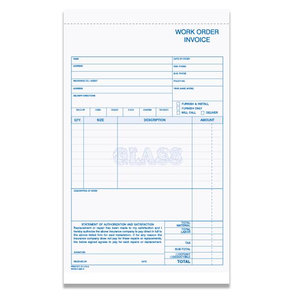 Windshield Repair Invoice Auto Glass Business Forms DesignsnPrint