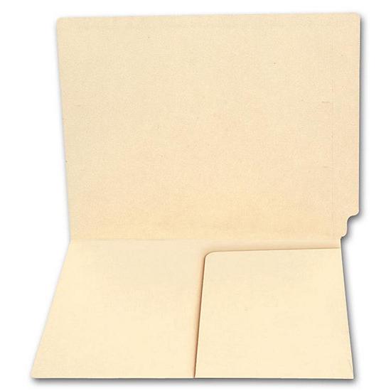 End Tab Half Pocket Manila Folder, 11 Pt, No Fastener | DesignsnPrint
